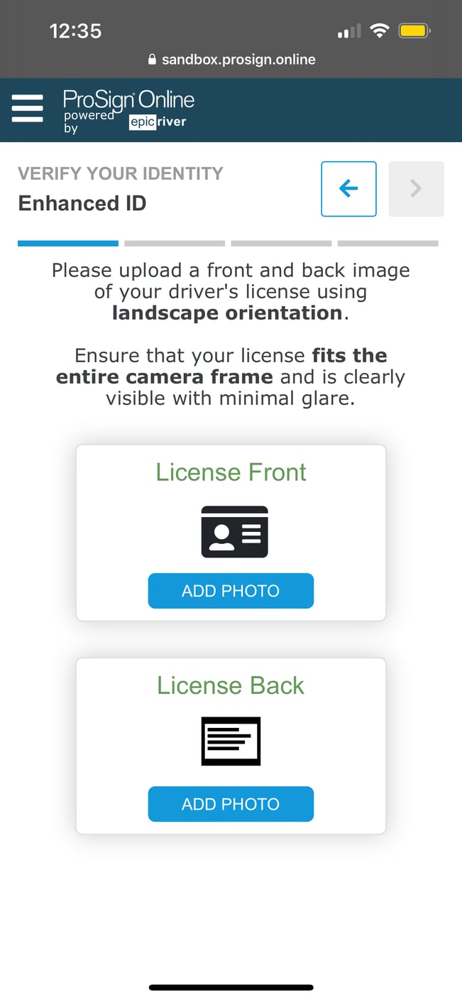 Customer Verification Process: ID & Selfie