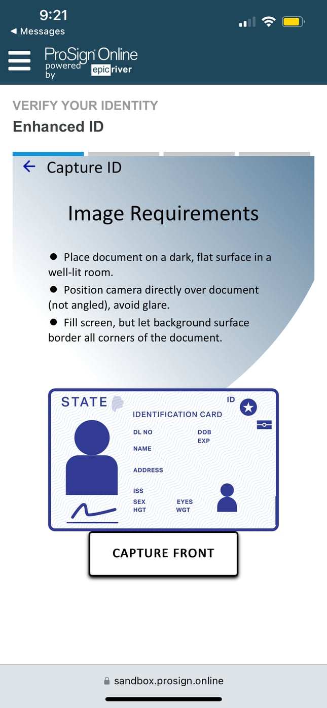 Customer Verification Process: ID & Selfie