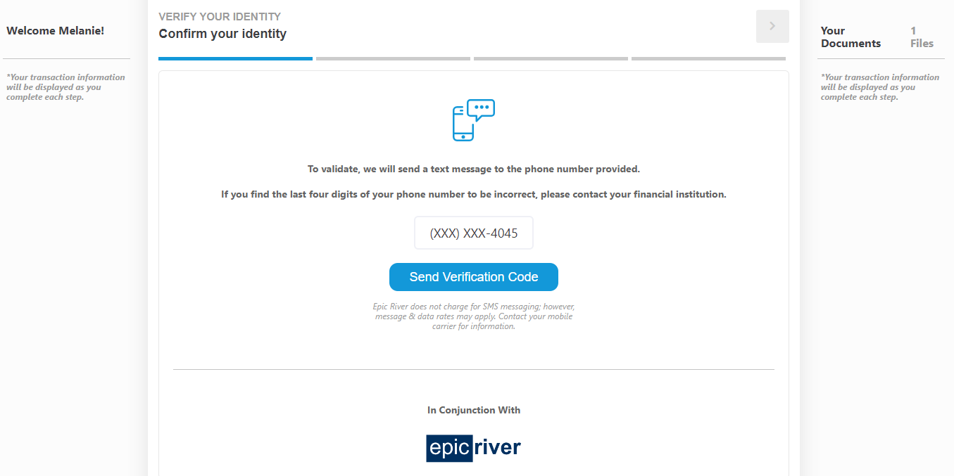 Customer Verification Process: SMS