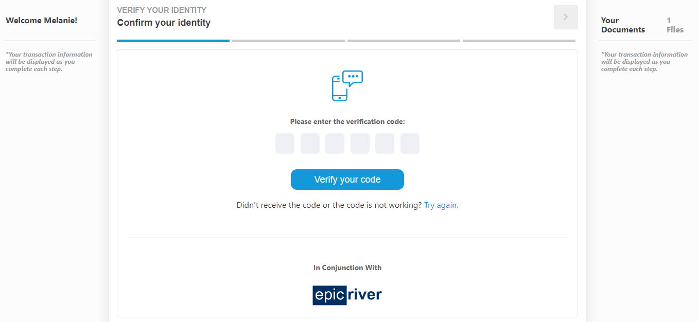 Customer Verification Process: SMS